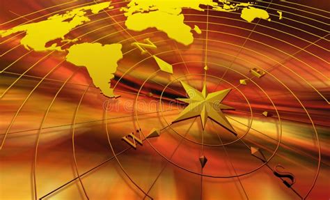 Compass With World Map Stock Illustration Illustration Of World 6835027