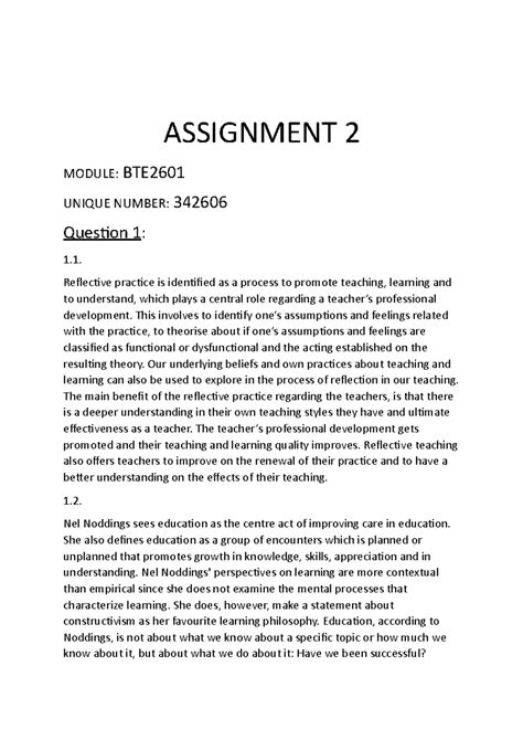 Assignment 2 Bte2601 Assignment 1 Answers All May Not Be Correct But