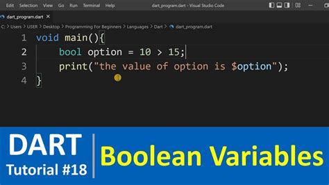 Dart Tutorial 18 Boolean Variables And Data Type In Dart Programming Youtube