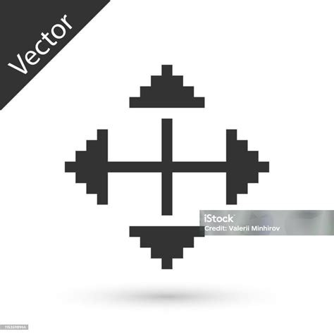 흰색 배경에 고립 된 네 방향 아이콘 회색 픽셀 화살표 커서 이동 기호입니다 벡터 일러스트 0명에 대한 스톡 벡터 아트 및 기타 이미지 Istock