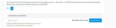 Solved An R Control Chart With 3 Sigma Control Limits And Chegg Com