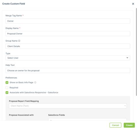 Mapping Salesforce Custom Fields With Proposal Builder Home
