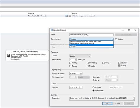 create sql server maintenance plan with maintenance plan designer