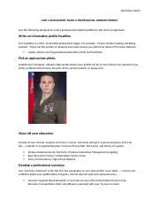 CS212 U4Assigment Docx UNIT 4 ASSIGNMENT BUILD A PROFESSIONAL