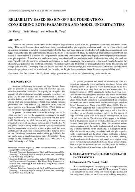 Pdf Reliability Based Design Of Pile Foundations Considering Both