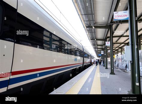 Turkish Train Ready To Depart From Ankara Central Train Station
