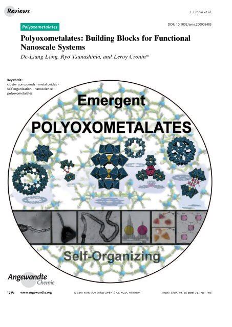 Polyoxometalates Building Blocks For Functional Nanoscale Systems