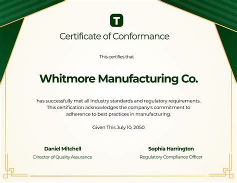 Free Printable Conformance Certificate Templates To Customize Online