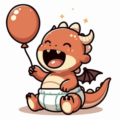 귀여운 아기 드래곤 만화 프리미엄 벡터