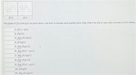 Solved The Graphs Of F X And G X Are Given Above Use Chegg Com