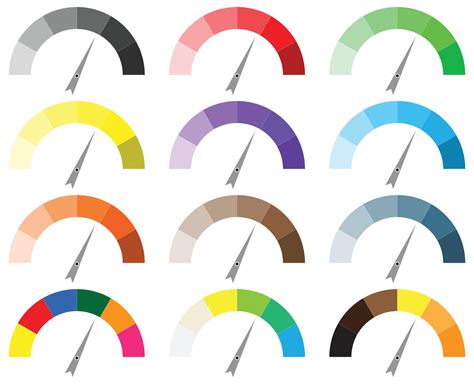 Indicator Bright Color Set With Pointer Needle 23401268 Vector Art At