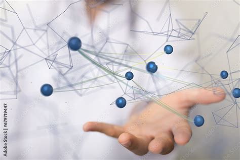 Global Network Blockchain 3d Illustration Neural Networks And