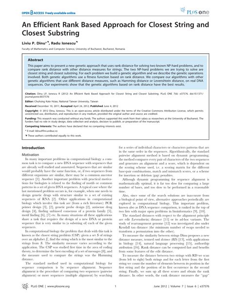 Pdf An Efficient Rank Based Approach For Closest String And Closest