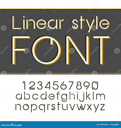 Vector Linear Font Simple And Minimalistic Alphabet In Line Style