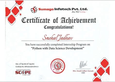 Snehal Jadhav On Linkedin Internshipsuccess Grateful Newbeginnings