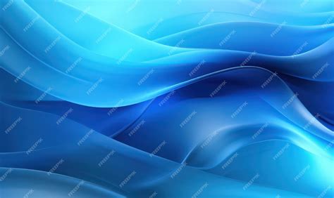 Premium Ai Image Blue Waves Abstract Wallpaper For Desktop Background And Design Projects