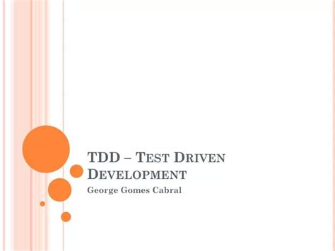 Ppt Tdd Test Driven Development Powerpoint Presentation Free