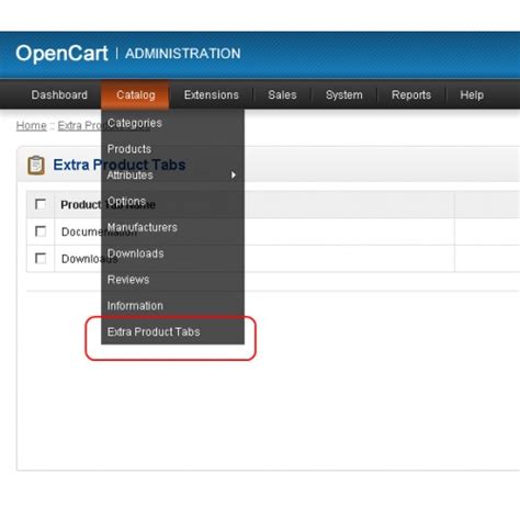 Opencart Extra Product Tabs