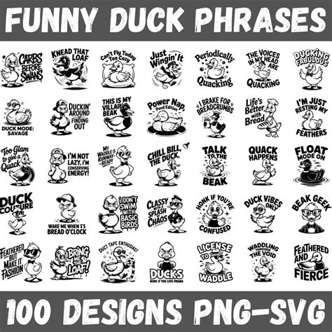 Funny Duck Sayings Svg Bundle 100 Hilarious Farm Humor Designs