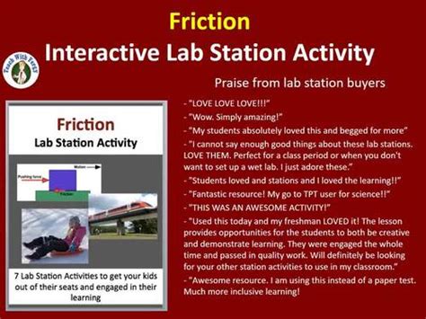 Friction Physics Engaging Lab Stations By Teach With Fergy