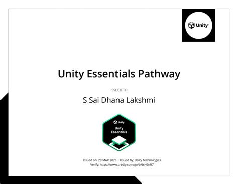 Unity Gamedev Unityessentials Learning Growth Achievement