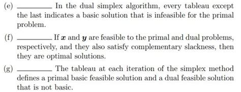 solved e f in the dual simplex algorithm every tableau