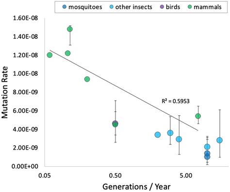 Mutation Rate Estimation And Number Of Generations Per Year Plot Of Download Scientific