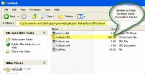 How To Clear The Outlook Email Address Auto Complete Cache