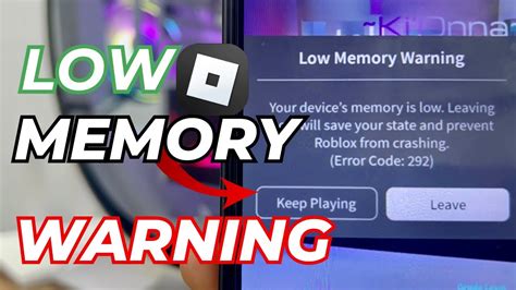 How To Fix Roblox Low Memory Warning Youtube