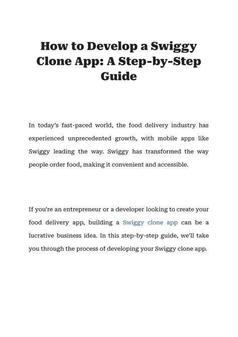 Ppt How To Develop A Swiggy Clone App A Step By Step Guide Powerpoint Presentation Id12637018
