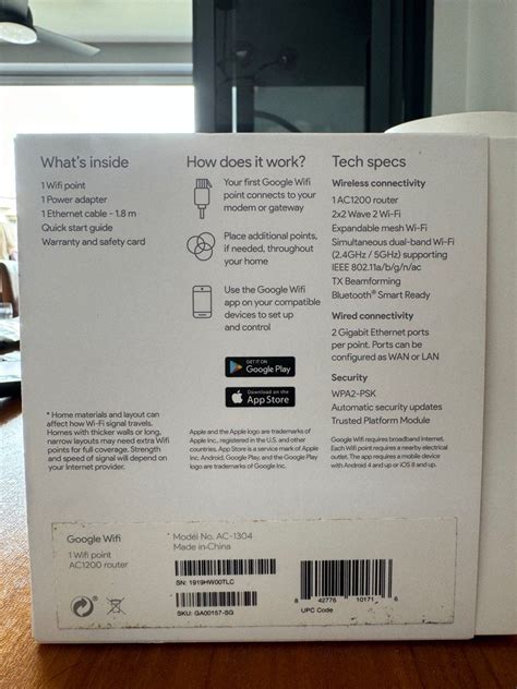 Google Wifi Mesh X Model AC Computers Tech Parts Accessories Networking On