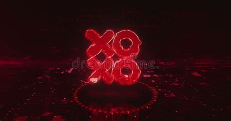 Xoxo Romantic Love Greeting And Kiss Symbols Loop Cyber Concept Stock