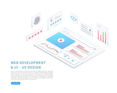 Premium Vector Web Page Interface Design In Isometric Vector