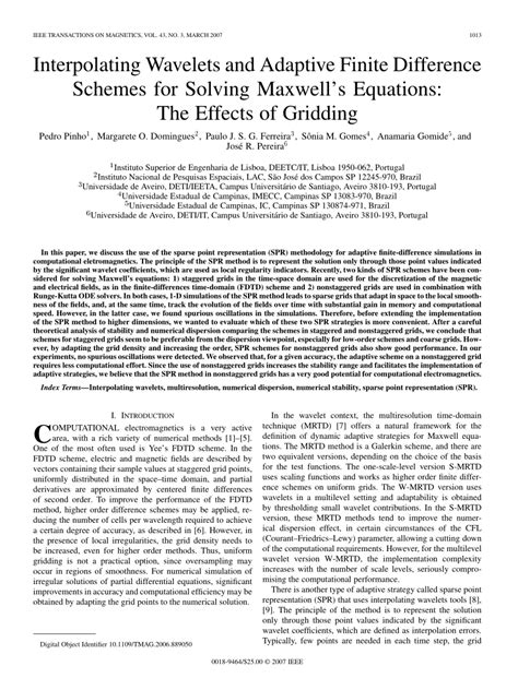 Pdf Interpolating Wavelets And Adaptive Finite Difference Schemes For