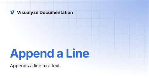 Append A Line Visualyze Documentation