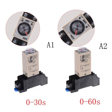 1set H3y 2 Ac 220v Delay Timer Time Relay 0 30 60 Minute With Base Time