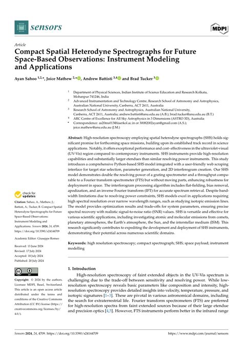 Pdf Compact Spatial Heterodyne Spectrographs For Future Space Based