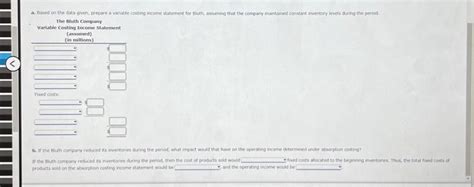 Solved Variable Costng Income Statement The Tolowing Dota