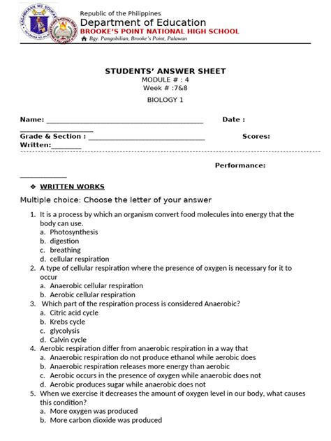 Sas Biology 1 Week 7and8 Pdf