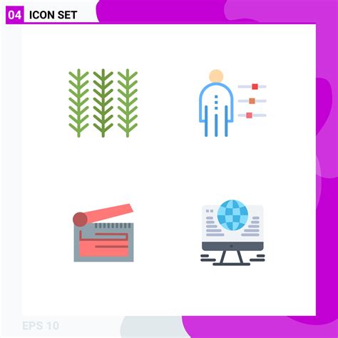 Stock Vector Icon Pack Of 4 Line Signs And Symbols For Cereal Action