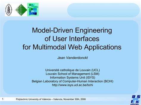 Model Driven Engineering Of Multimodal User Interfaces Ppt