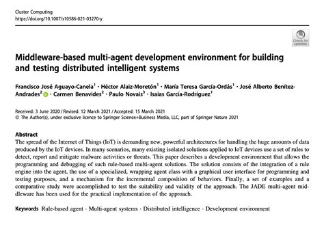 Middleware Based Multi Agent Development Environment For Building And