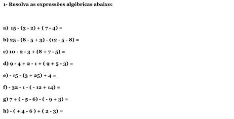 Adição Algébrica 7 Ano Exercícios Retoedu