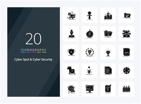 Premium Vector 20 Cyber Spot And Cyber Security Solid Glyph Icon For Presentation Vector Icons
