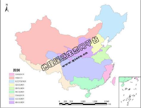 中国九大流域片 地理遥感生态网 中国九大流域片 地理遥感生态网