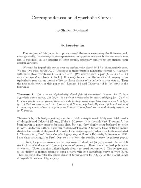 Pdf Correspondences On Hyperbolic Curves Dokumentips