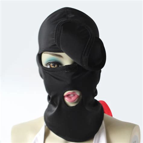 Creative Detachable Blindfold Hood Strong Elastic Spandex Mask Hood Bedroom Sex Games Toys For