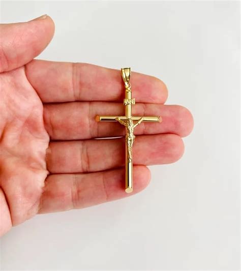 14k Yellow Gold Crucifix 14k Yellow Gold Inri Lord Jesus Christ