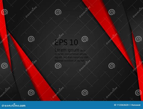 Red And Black Geometric Abstract On Background Modern Design With Copy Space Vector