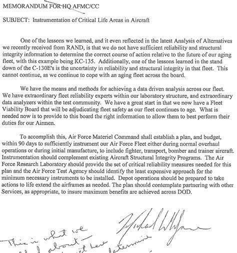 SECAF Memo Instrumentation Of Critical Life Areas In Aircraft DTD 8 Nov 05 Dau Edu